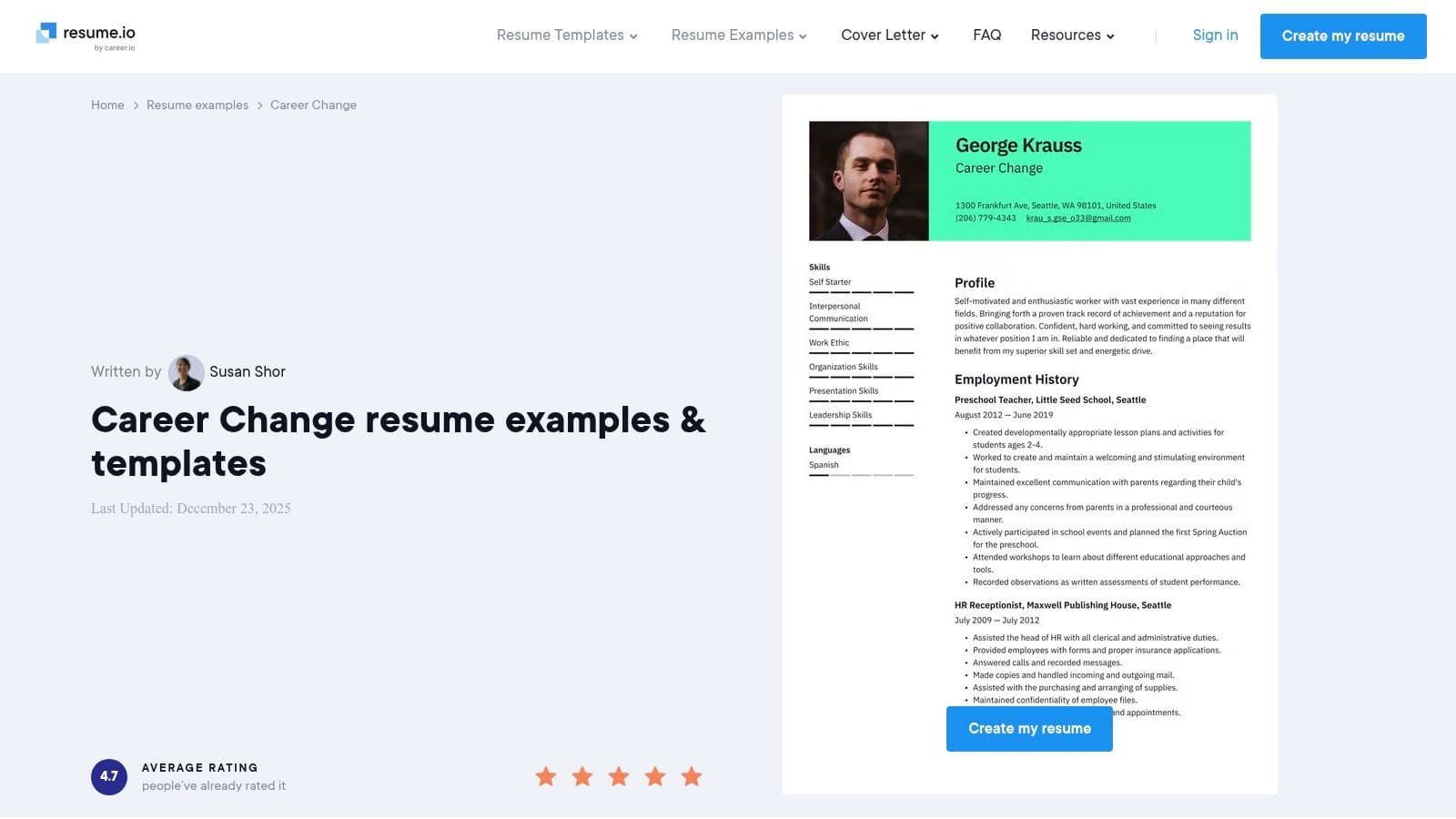 7 Powerful Career Change Resume Examples for 2025 | CV Anywhere Blog
